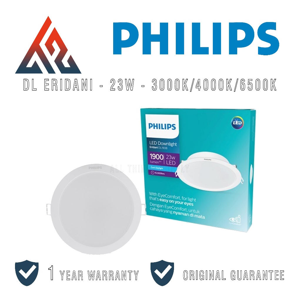 Jual Philips Eridani Lampu LED Downlight DL190B 23 Watt Bulat D200 ...