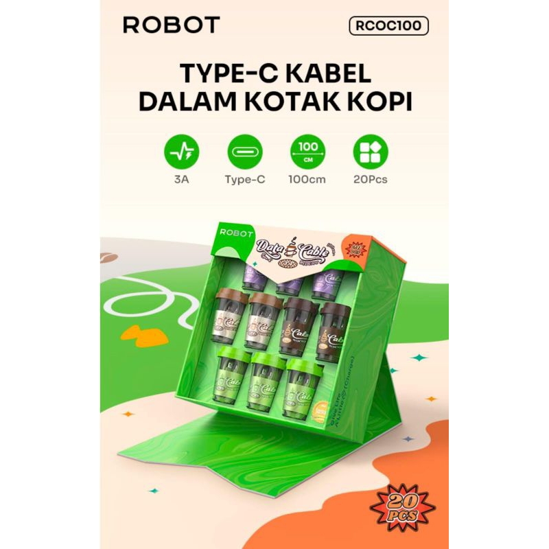 Jual Kabel Data Type-C Robot RCOC100 3A (Support Fast Charging ...