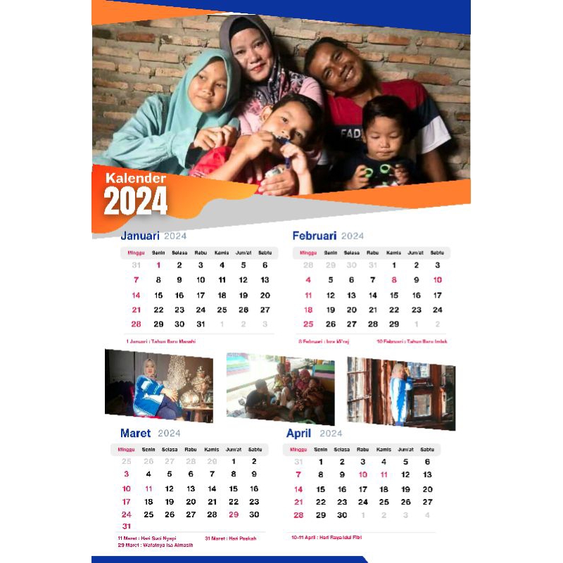 Jual KALENDER 2025 SETAHUN 3/4 LEMBAR COSTUME/FREE DESAIN | Shopee ...