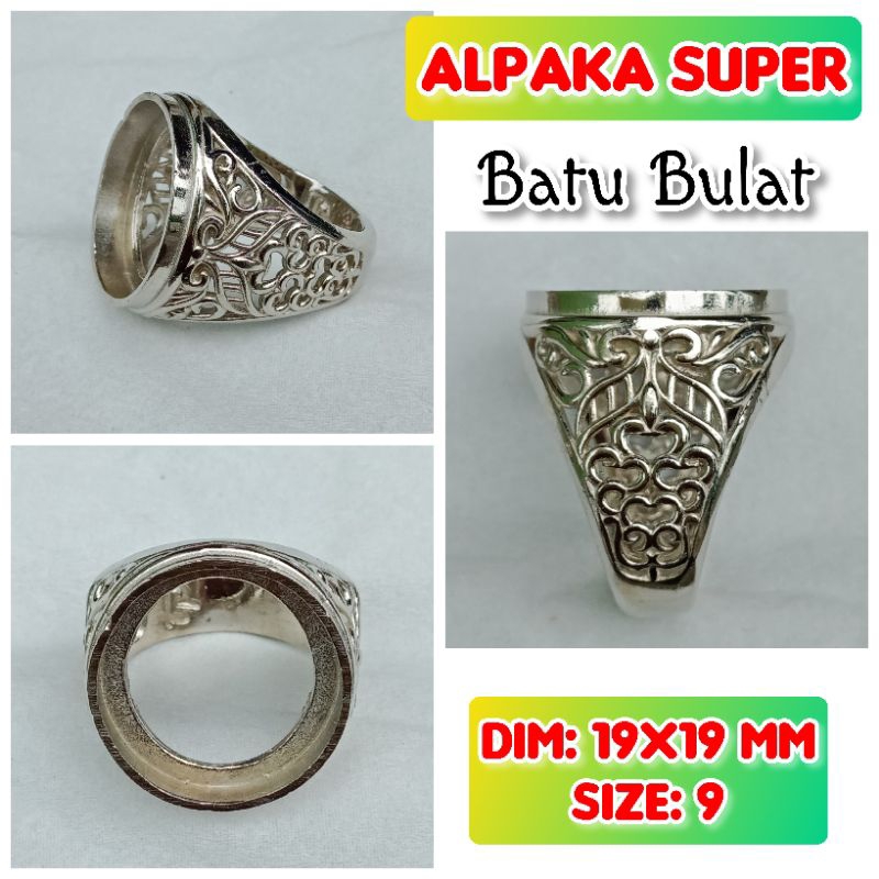 Jual emban batu akik dan permata alpaka super tanam model bulat.07 ...
