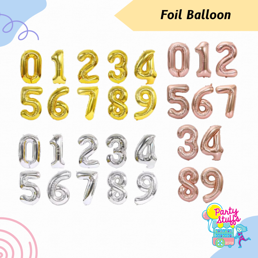 Jual Balon Angka foil 90cm / Foil Angka 100cm / Balon foil angka jumbo ...