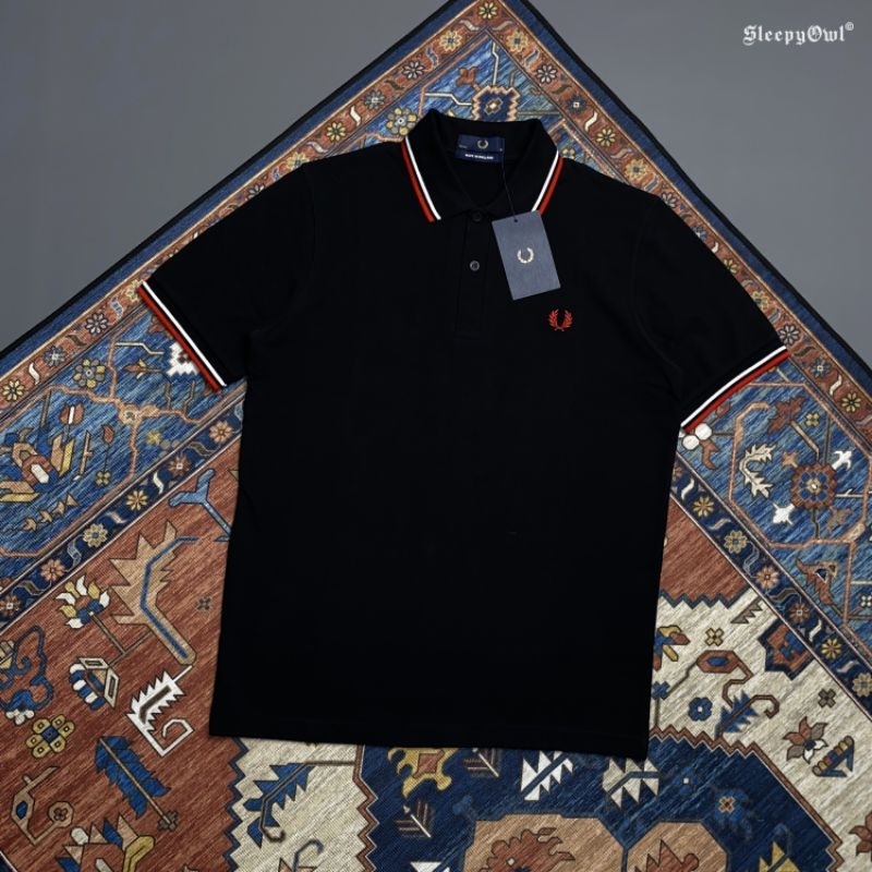Jual Polo Shirt Fred Perry M12 England Iconic Twin Tipped Black Authentic | Shopee Indonesia
