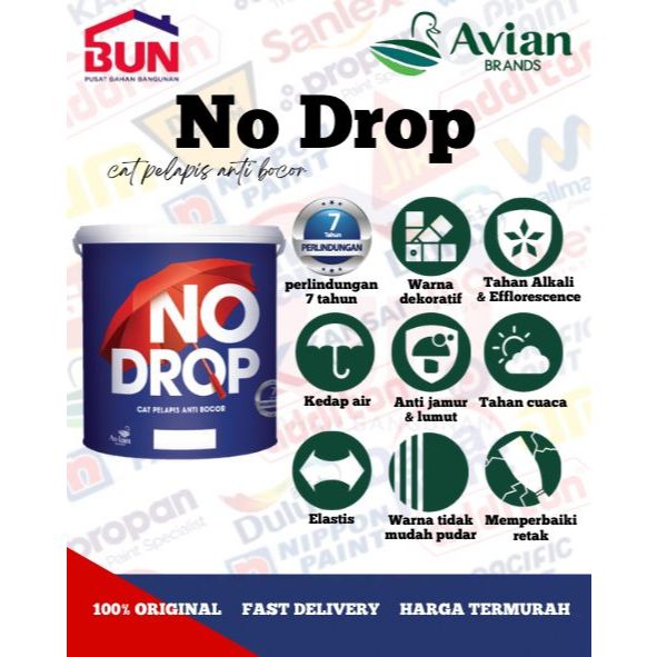 Jual CAT ANTI BOCOR | NO DROP WARNA 4 KG | KEMASAN GALON - 010 ABU ABU ...