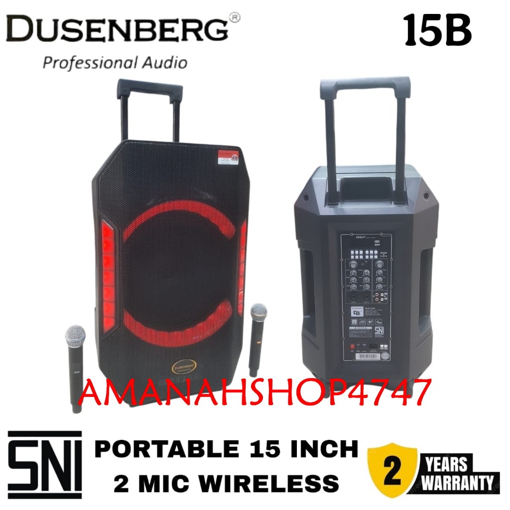 Jual speaker aktif portable wireless dusenberg 15b / 15 b ...