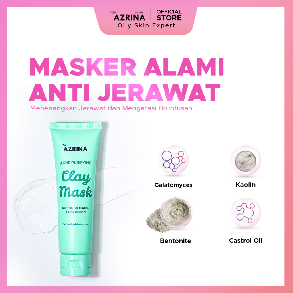 Jual Azrina Acne Purifying Clay Mask - Masker Wajah Wanita Mengobati ...