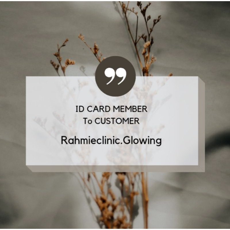 Jual Rahmieclinic.Glowing ID Card Member To Customer, ORDER LABEL BIRU ...