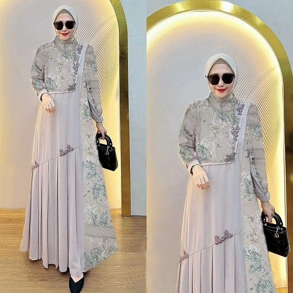 Jual Gamis Jumbo Terbaru Sabrina dress elegan L XL XXL 3L 4L | Shopee Indonesia