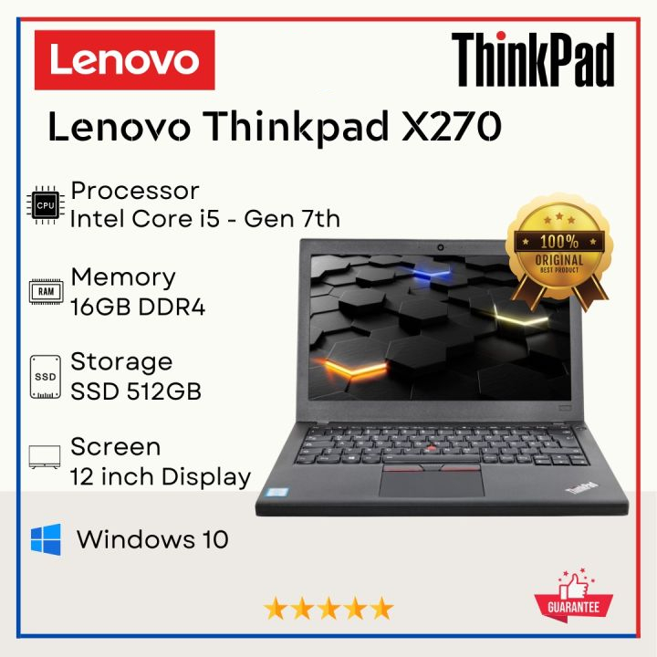 Jual Laptop Lenovo Thinkpad X270 i5 GEN 7 RAM 8GB/SSD 1TB LAYAR 12INCH | Shopee Indonesia