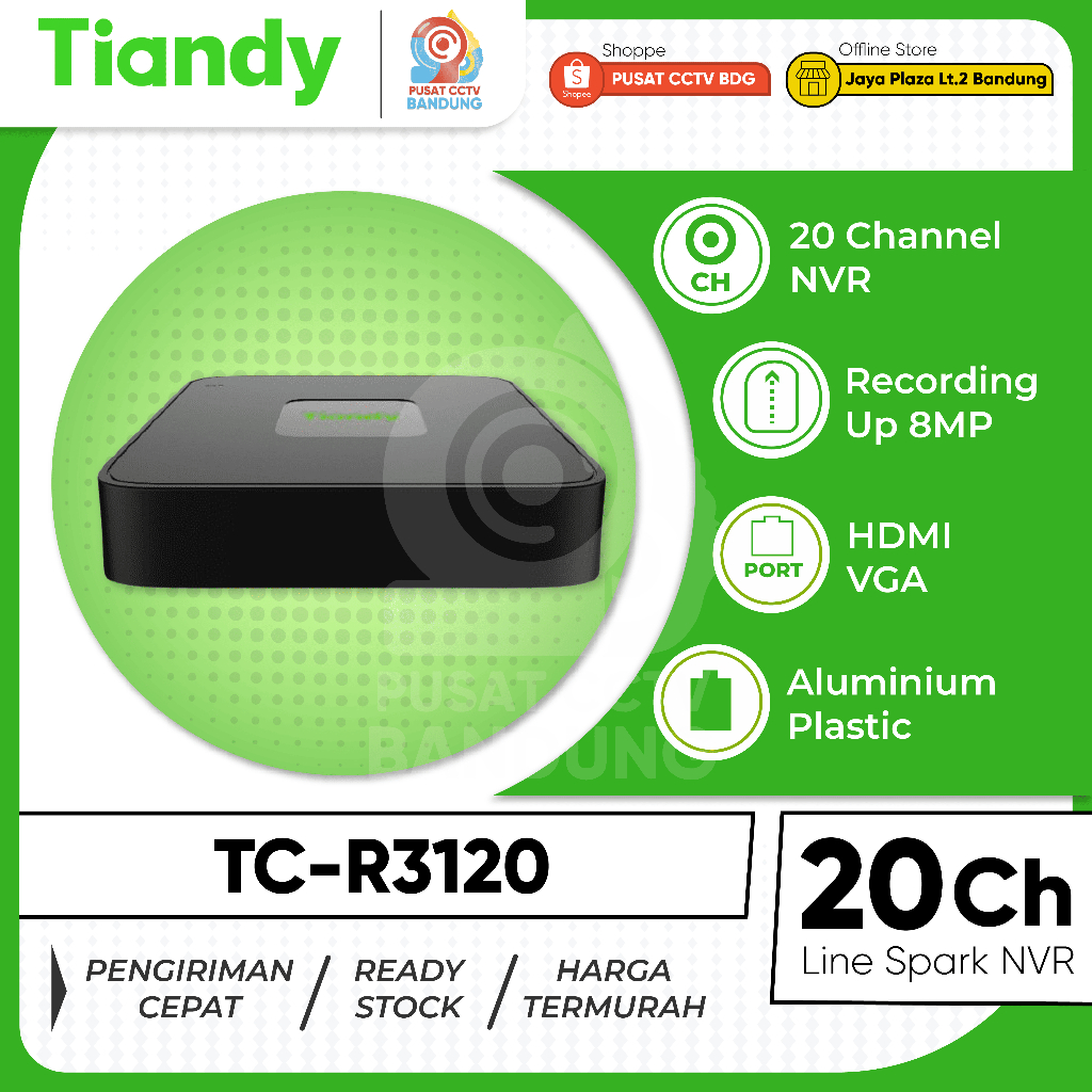 Jual NVR Tiandy TC-R3120 20 Channel NVR Support IP Camera | Shopee ...