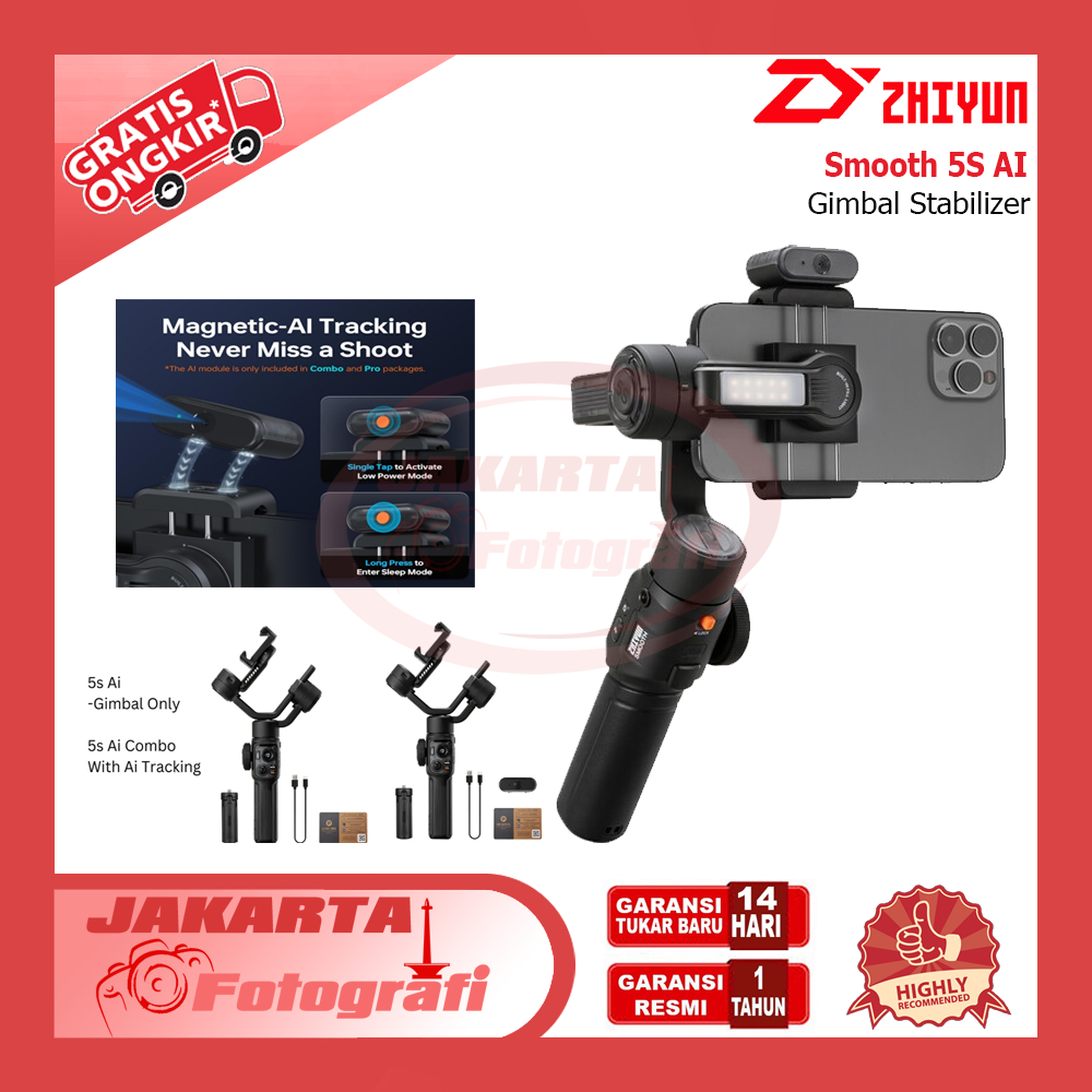 Jual Zhiyun Smooth 5S AI 3-Axis Smartphone Gimbal | Shopee Indonesia
