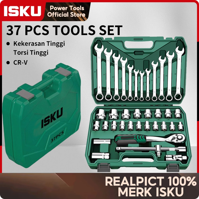 Jual ISKU Tool kit Set alat Kunci Sok set 37pcs/kunci pas Set 12pcs 8 ...
