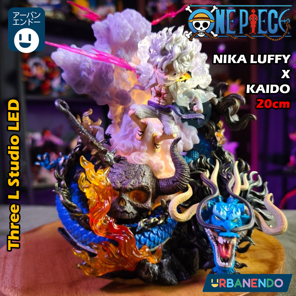 Jual Action Figure Nika Luffy X Kaido 20cm LED Three L Studio Design ...
