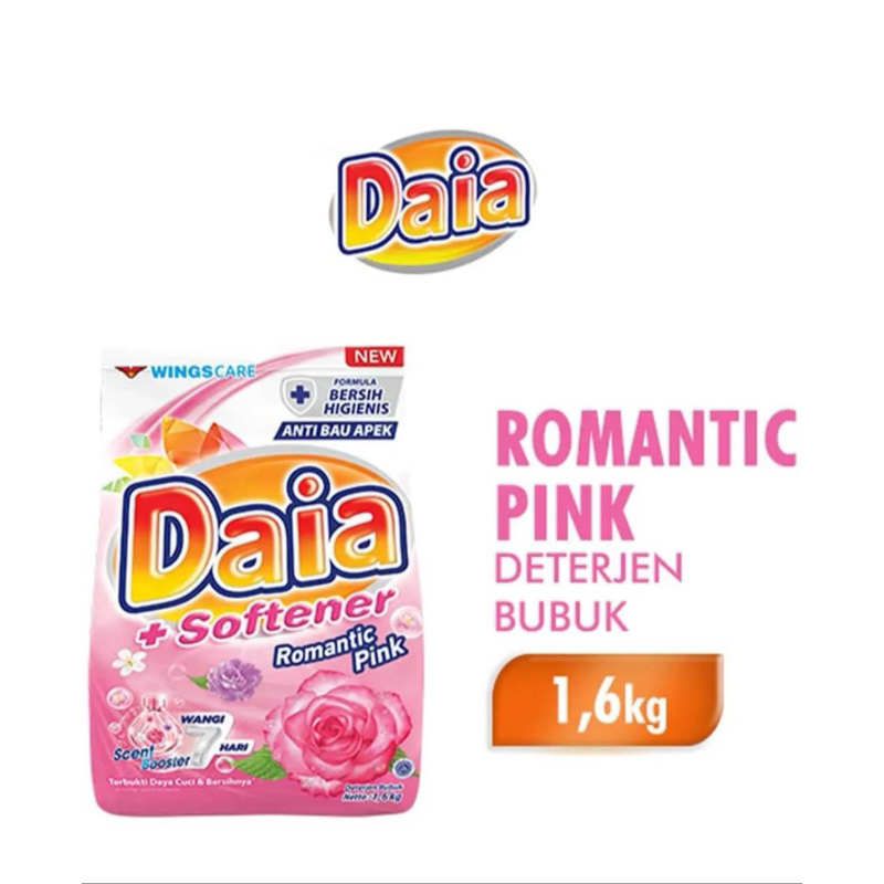 Jual Daia Detergent Bubuk romantic pink 1.6Kg | Shopee Indonesia