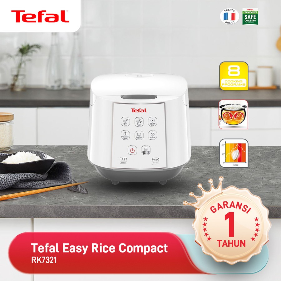 Jual Tefal Easy Rice Cooker 1.8 L White - RK7321 | Shopee Indonesia
