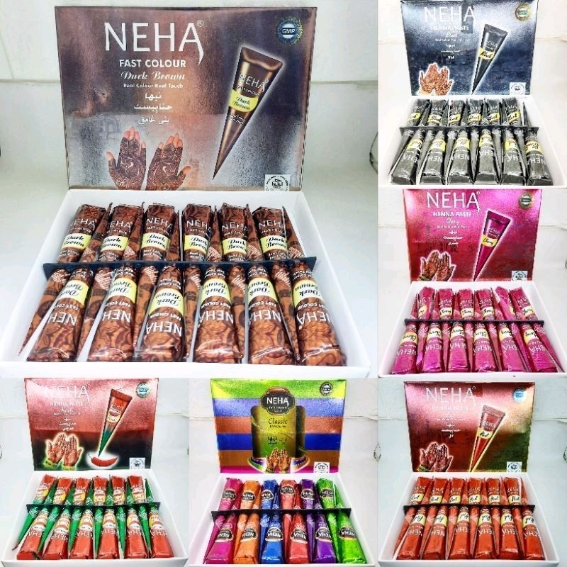 Jual HENNA NEHA CONE PASTE / HENA ASLI HALAL BPOM ECER PER PCS | Shopee ...