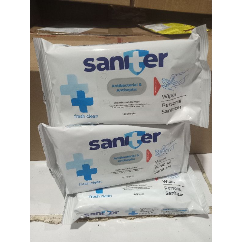Jual Saniter Personal Wipes Sanitizer 50S X 1 tisu basah Antiseptik ...