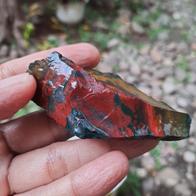 Jual Bahan Batu Akik Nogosui Bloodstone Akik Darah Asli Merah Darah ...