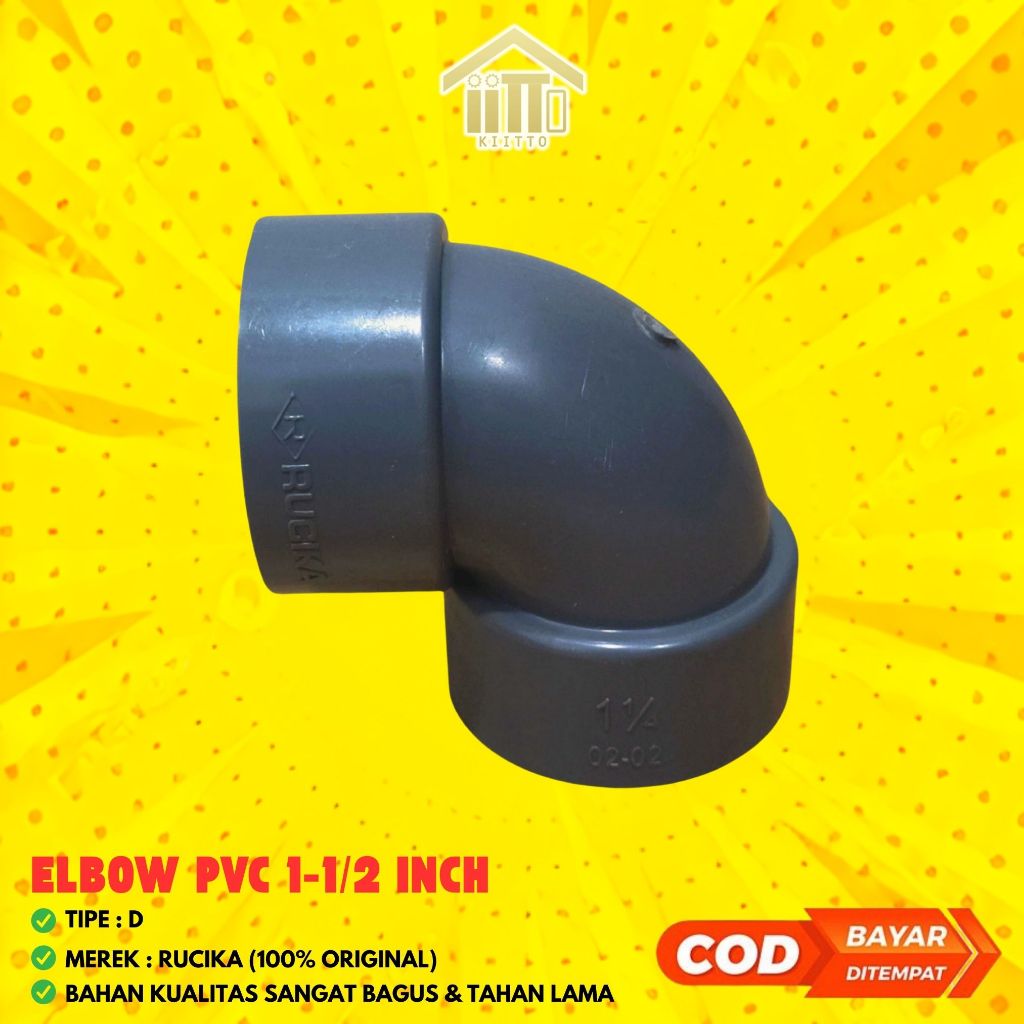Jual ELBOW D 1-1/2 INCH RUCIKA / KNEE PIPA PVC 1.5 INCH RUCIKA (D) / KNEE D 1-1/2" RUCIKA ...