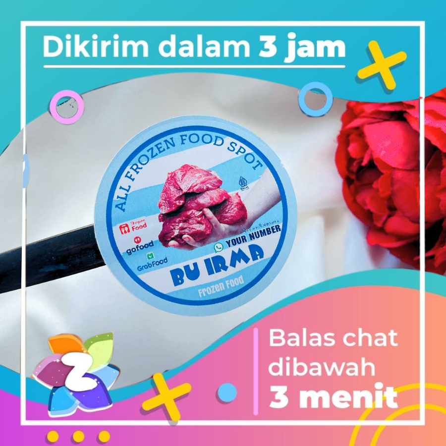 Jual 5-8 Zennida Sticker Logo Frozen Food Stiker Label Makanan Beku ...