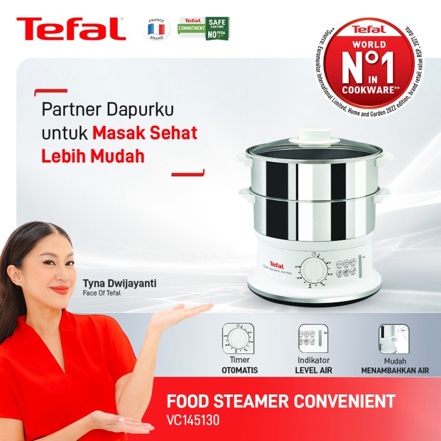 Jual Tefal Food Steamer Stainless / Pengukus Masakan Elektrik / VC145 - 6L | Shopee Indonesia
