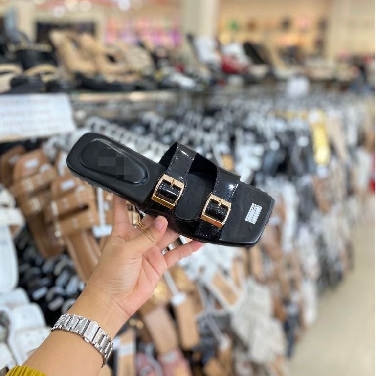 Jual Sandal Slip On Flat 2 Gasper Vinnci/N2N Ujung Sandal Kotak FREE ...