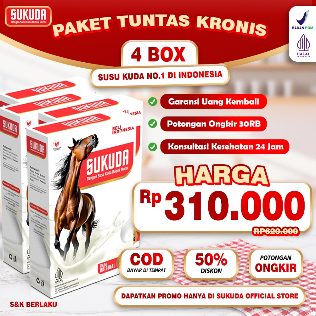Jual Sukuda Susu Kuda Murni Kolostrum Terbaik di Indonesia Paket 4 Box ...