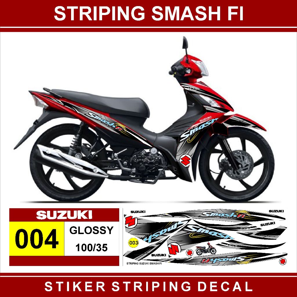 Jual stiker motor suzuki smash fi striping motor smash decal smash fi ...