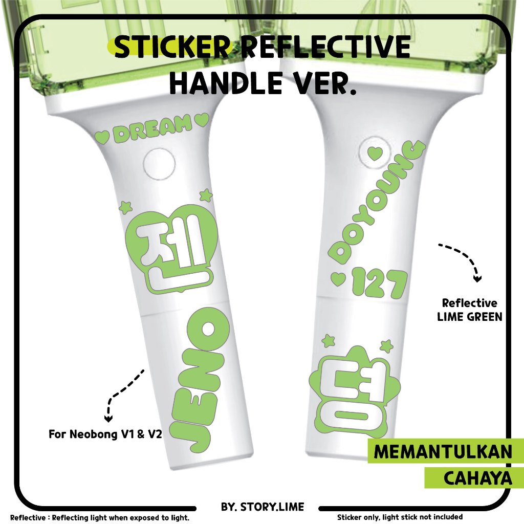Jual Sticker Deco Reflective LIME GREEN HANDLE EDITION NCT 127, DREAM ...