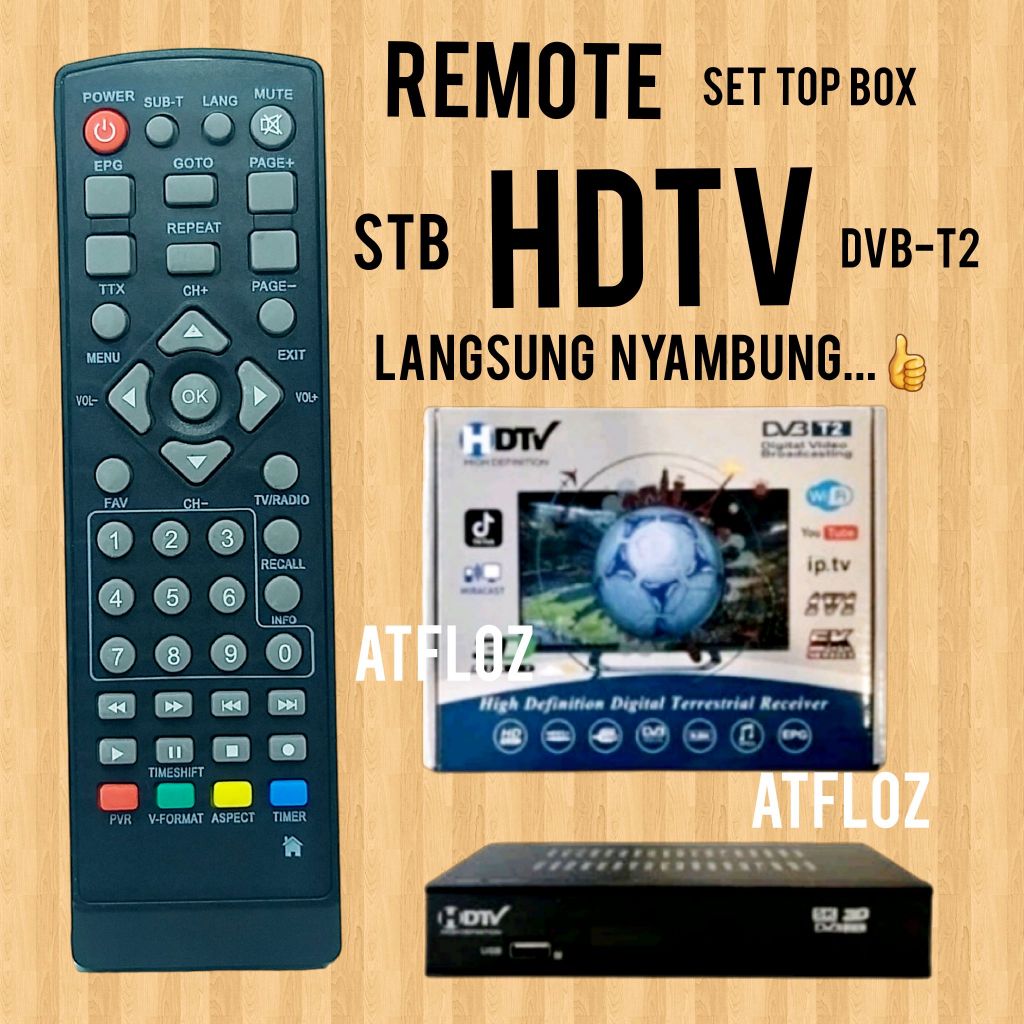 Jual Remote set top box hdtv stb dvbt2 remot langsung pakai | Shopee ...