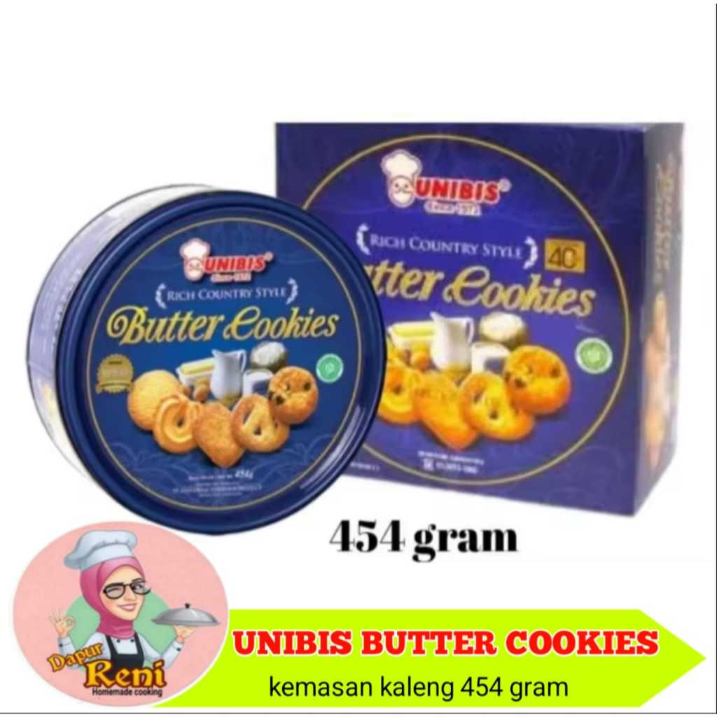 Jual Unibis biskuit butter cookies kemasan kaleng 454gr/kue lebaran ...