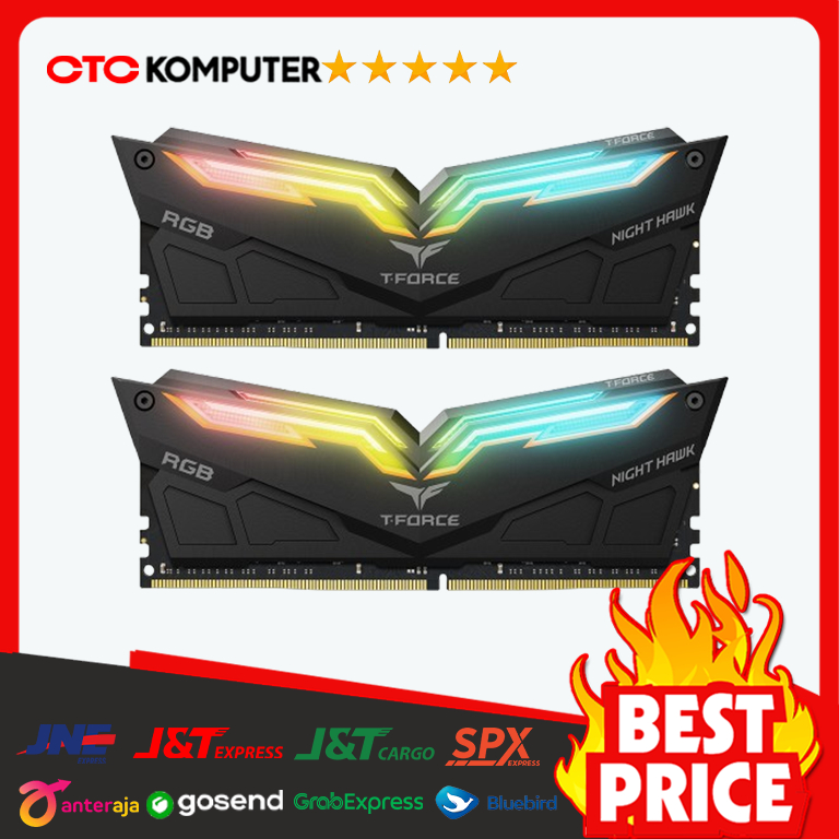 Jual RAM Team T-Force Night Hawk RGB DDR4 BLACK 16GB (2x8GB) 3600MHz ...