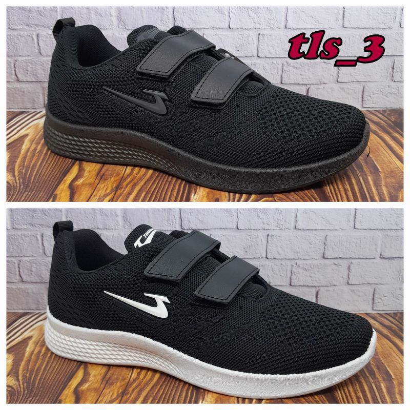 Jual Sepatu Sekolah Thomas Velcro 31-43 Sneaker Laki Perempuan Hitam ...