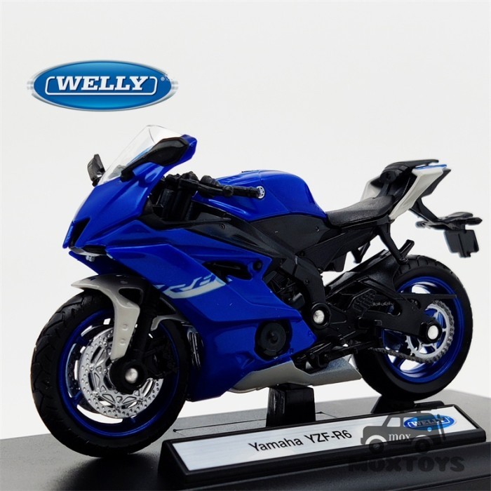 Jual Welly 1:18 Yamaha YZF-R6 Blue Diecast Motorcycle Original | Shopee ...