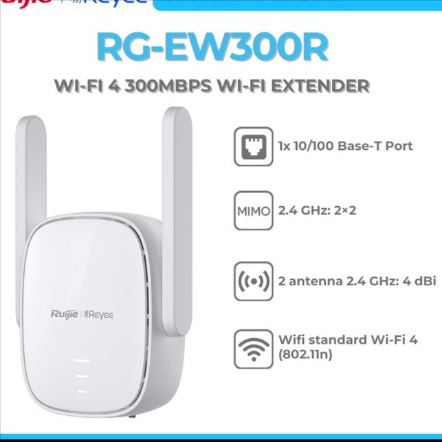 Jual Ruijie Reyee RG-EW300R WiFi 4 300 Mbps Wifi Extender | Shopee ...