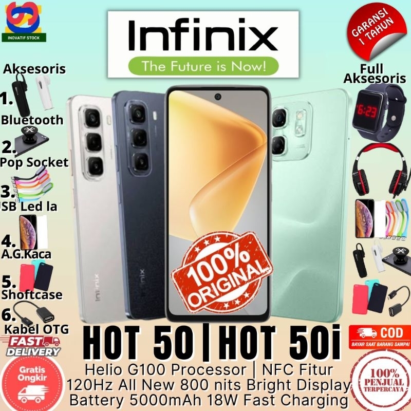 Jual HP BARU INFINIX HOT 50 | HOT50i 6/256GB - 6/128GB RAM Upto 12GB ...