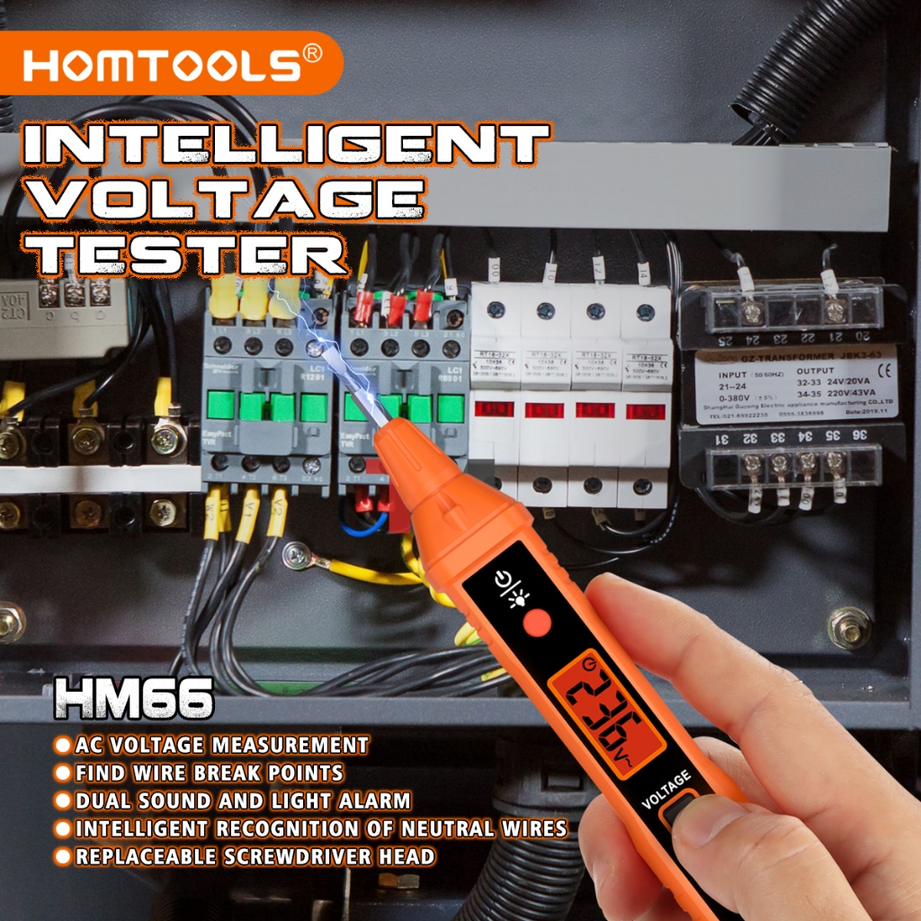 Jual HOMTOOLS HM66 AC Voltage Detector NCV 12~400V Pen Type Voltage ...
