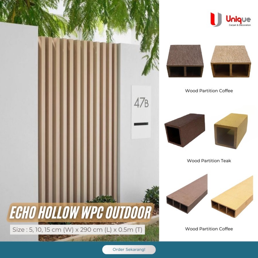 Jual ECHO WPC Hollow Outdoor / Kisi Kisi Partisi Pembatas Ruangan / WPC ...