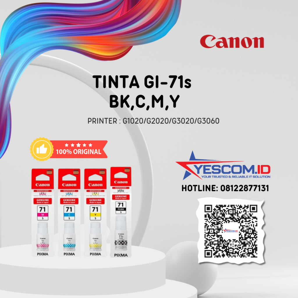 Jual TINTA CANON GI-71s (BLACK, CYAN, MAGENTA, YELLOW) | Shopee Indonesia