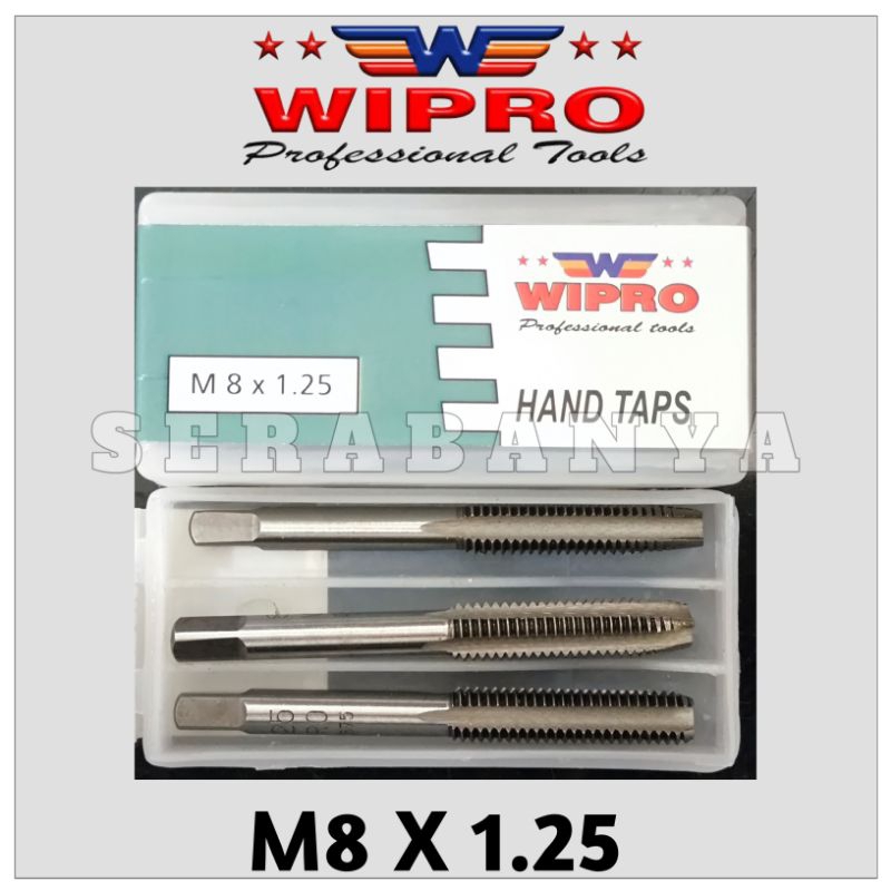 Jual WIPRO Hand Tap M8X1.25 | M8X1,25 | Alat Membuat Drat Dalam Untuk Baut 12mm | Handtaps ...