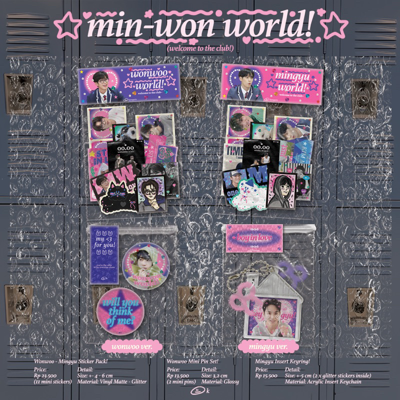 Jual Wonwoo World: Sticker Pack & Mini Pin Set | Shopee Indonesia