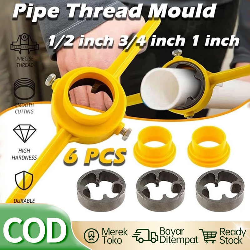 Jual 6PCS Alat pembuat cetakan ulir pipa plastik, kit pembuatan ulir ...
