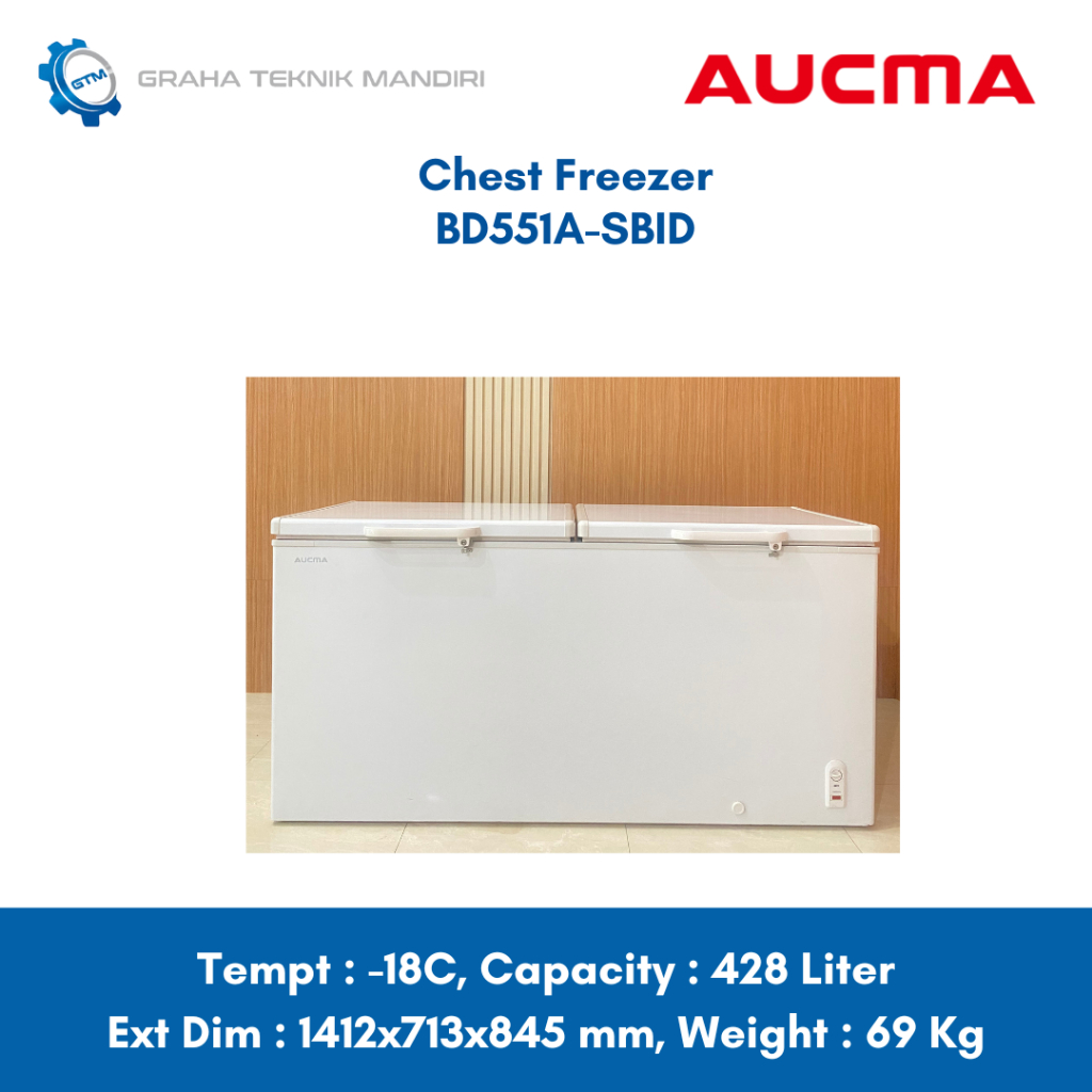Jual Aucma Chest Freezer 500 Liter BD-551A-SBID | Shopee Indonesia