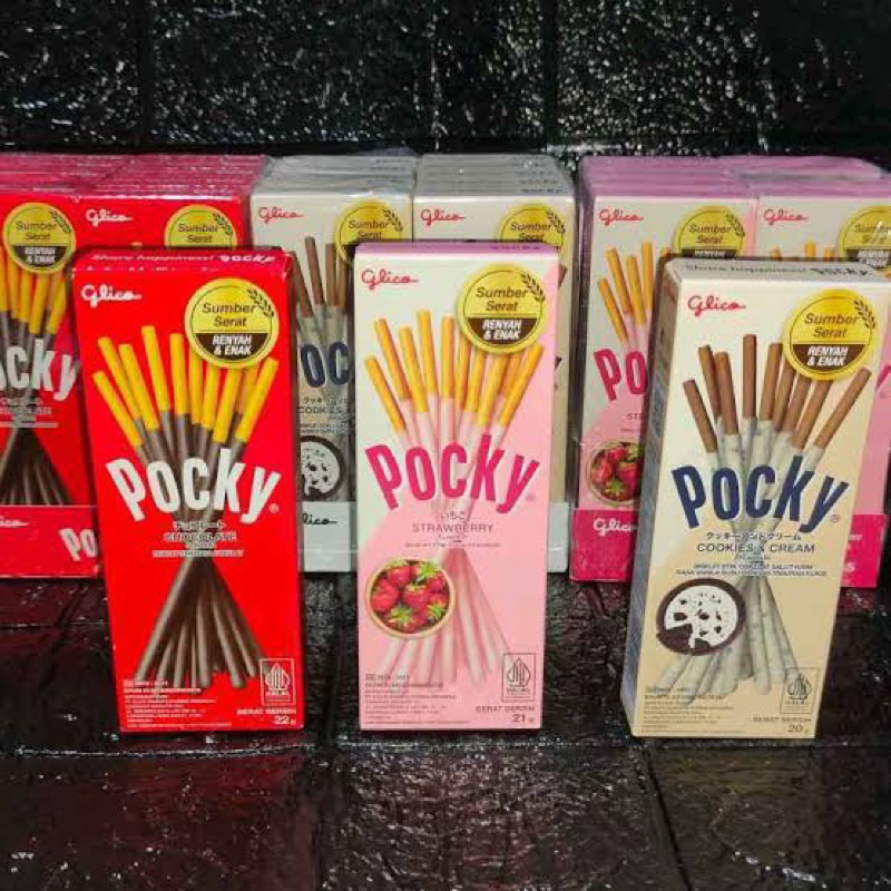 Jual SNACK GLICO POCKY PEJOY HALF SIZE MINI 22GR POKI SNACK 1BOX 10PC ...