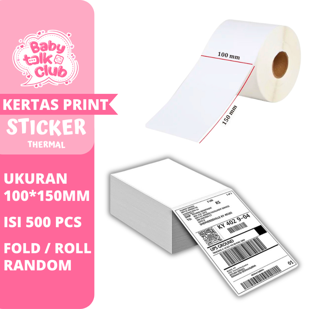 Jual Label Thermal Lembar Sticker Receipt Printer Kertas Resi Online Shop | Shopee Indonesia