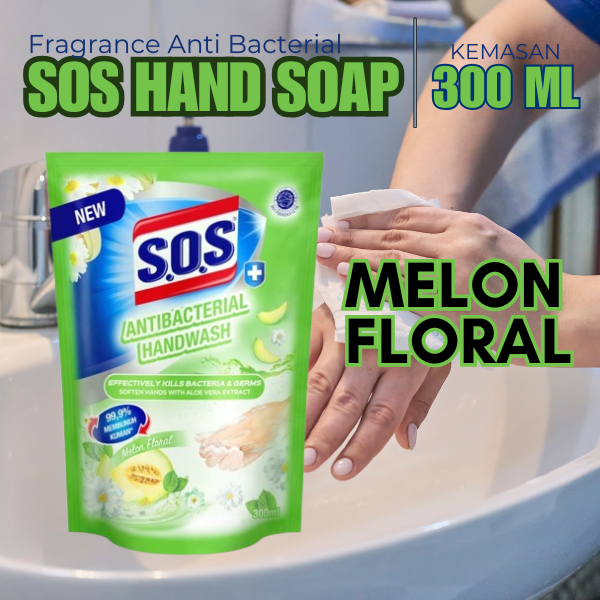 Jual Sos Hand Soap Fragrance Anti Bacterial 300ml (Refill) & 400ml ...