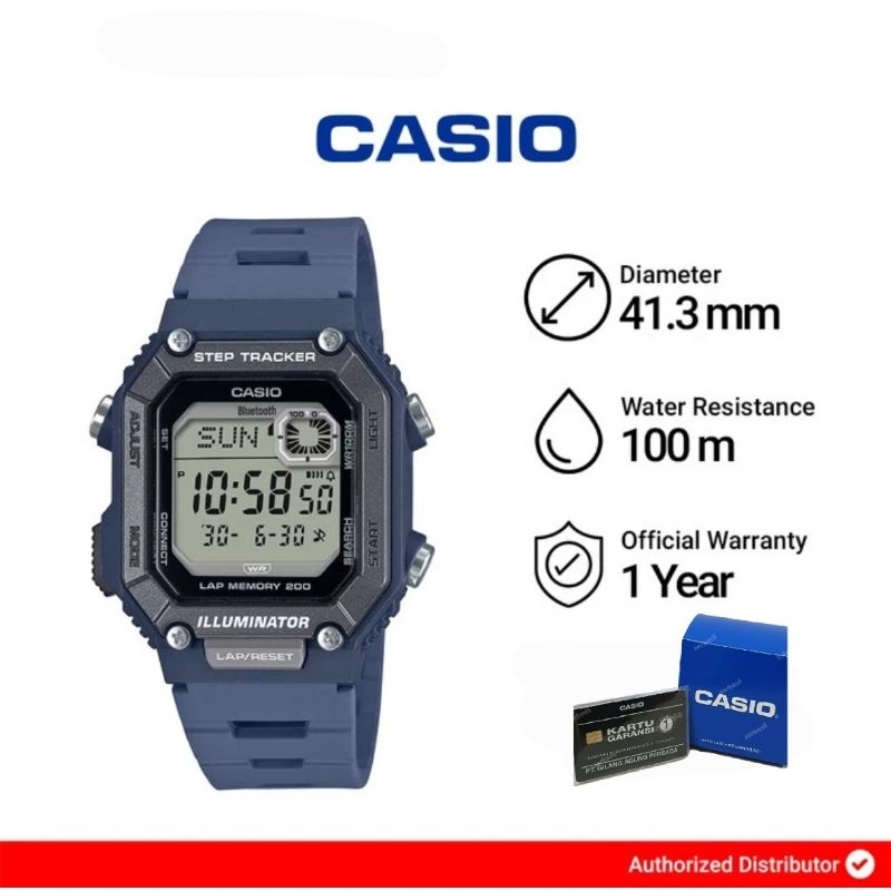 Jual Jam Tangan Pria Casio WS-B1000-2A Digital Dial Blue Resin Band | Shopee Indonesia
