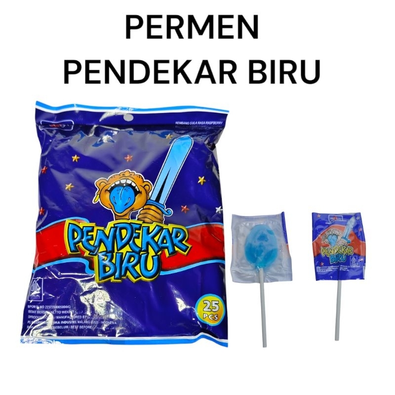Jual 25 pcs PERMEN PENDEKAR BIRU permen gagang | Shopee Indonesia