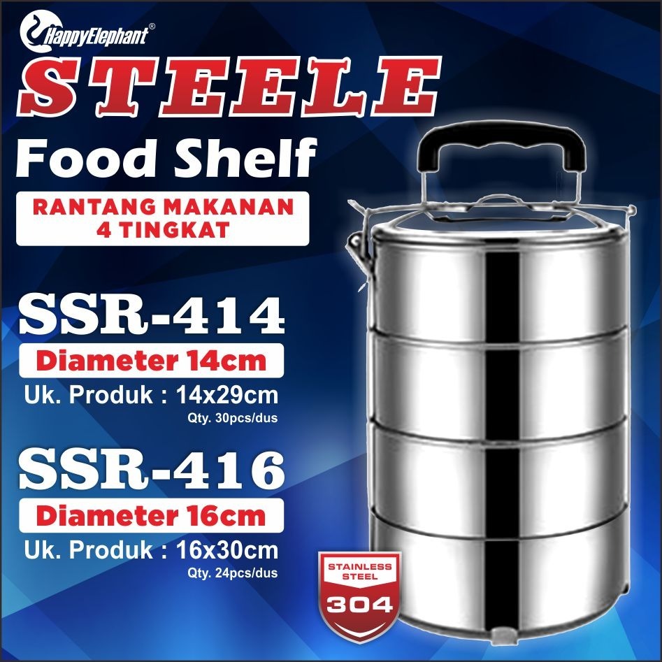 Jual RANTANG MAKANAN STAINLESS STEEL 4 TINGKAT | Shopee Indonesia