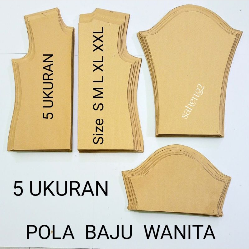 Jual POLA DASAR BAJU WANITA DEWASA SATU SET ISI 5 UKURAN SIZE S M L XL XXL | Shopee Indonesia