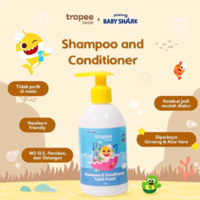 Jual TROPEE BEBE BABY SHARK SHAMPO & CONDITIONER TUTTI FRUTTI | Shopee Indonesia
